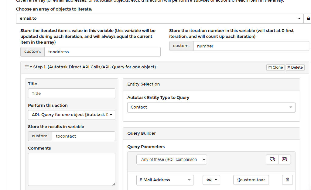 Looking for guidance on using the "iterate through multiple items in an array" function - Help ...